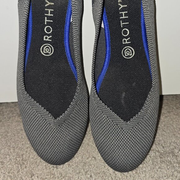 Rothy's | Shoes | Rothys Grey Ballet Flats With Blue Trim | Poshmark